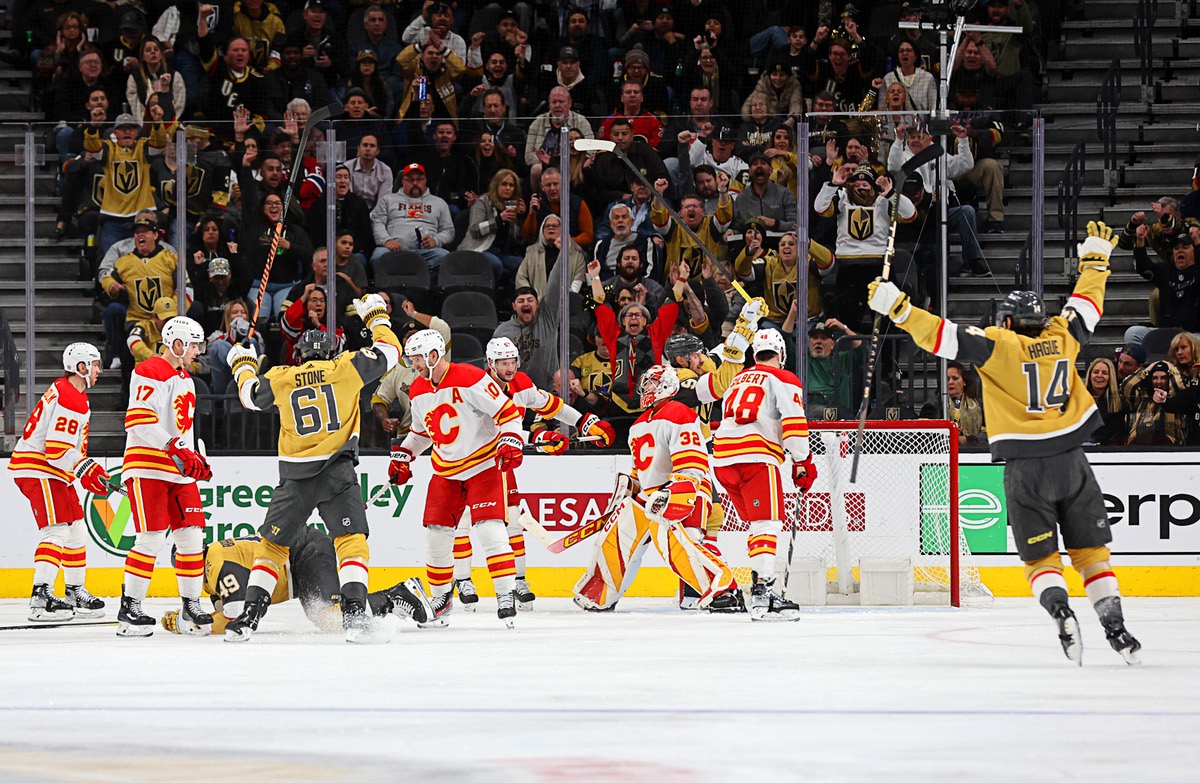 Stone caps 4-point night with OT winner, Golden Knights beat Flames ...