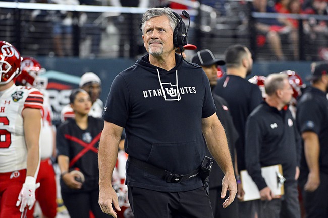 Utah legend Kyle Whittingham coaches his final game in the 2025 Las ...