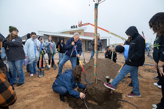 Photograph : NFL Green Tree-planting - Las Vegas Sun News