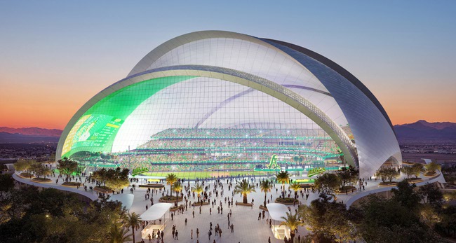 A 'spherical armadillo': A's show off baseball stadium design for Las ...