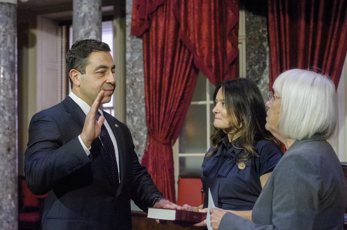 New Jersey Democrat George Helmy sworn in as replacement for Menendez ...