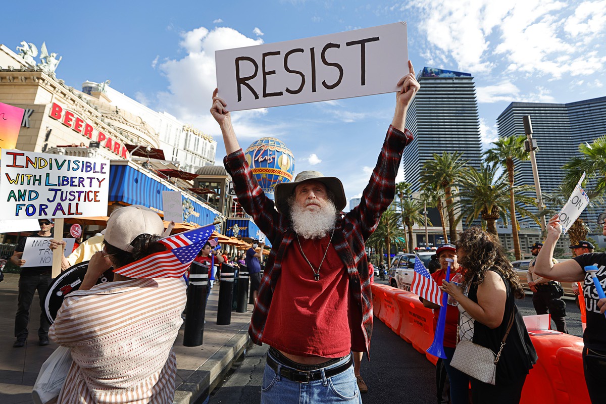 Hundreds turn out against Trump's policies during May Day rally on Las ...