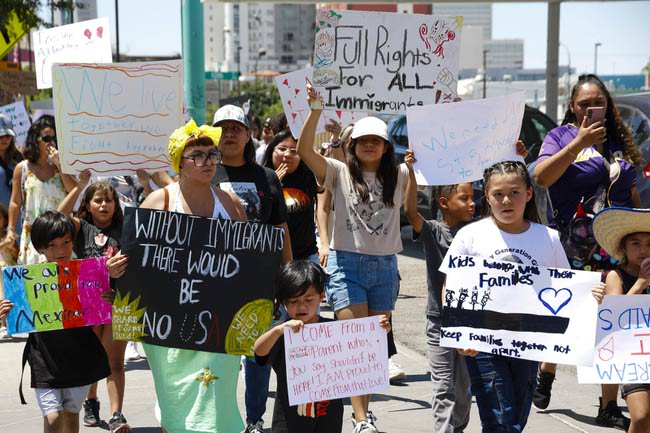 Las Vegas youths take to the streets against ICE raids in schools - Las ...