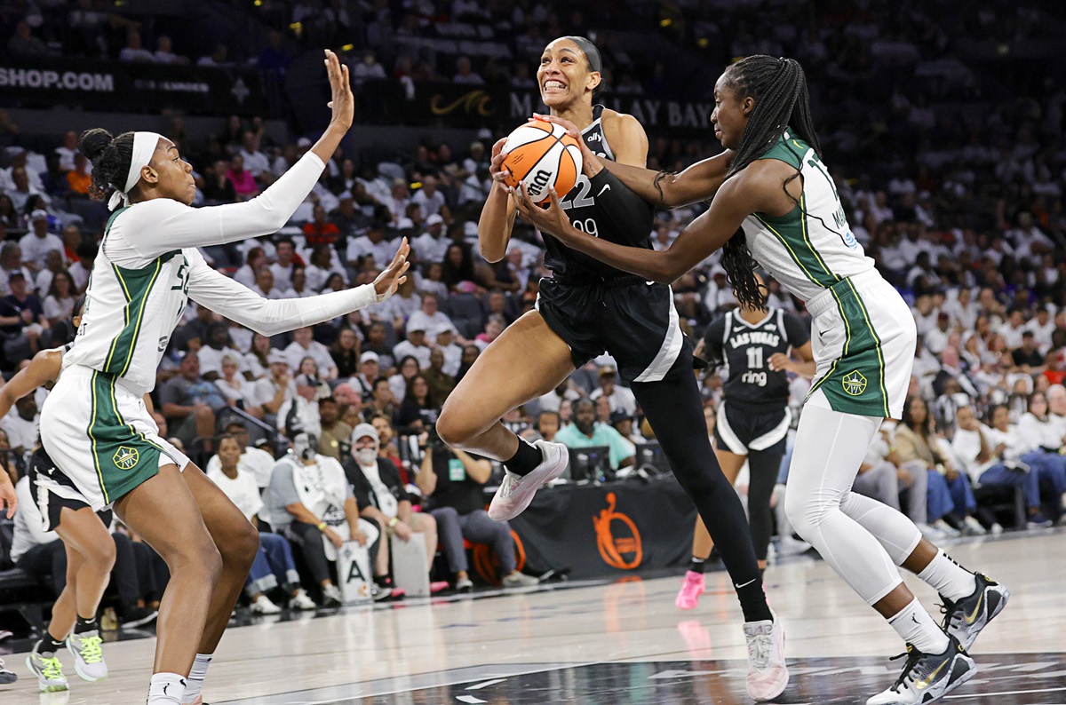 Aces beat Storm 102-77 in playoff opener - Las Vegas Sun News